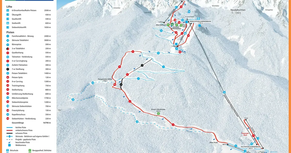 Petzen Piste Map | Ski Maps & Resort Info | PistePro