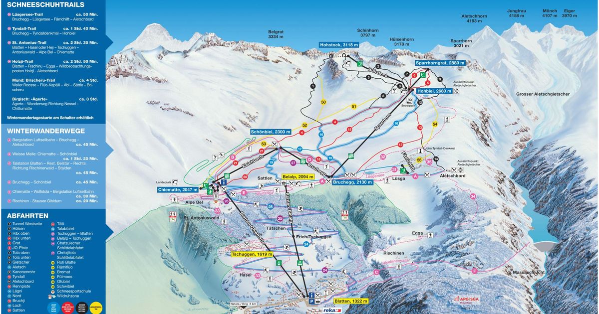 Belalp - Blatten - Naters Piste Map | Ski Maps & Resort Info | PistePro