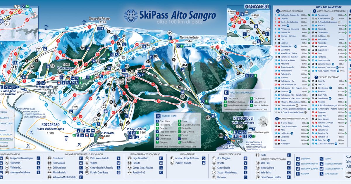 Roccaraso Piste Map | Ski Maps & Resort Info | PistePro