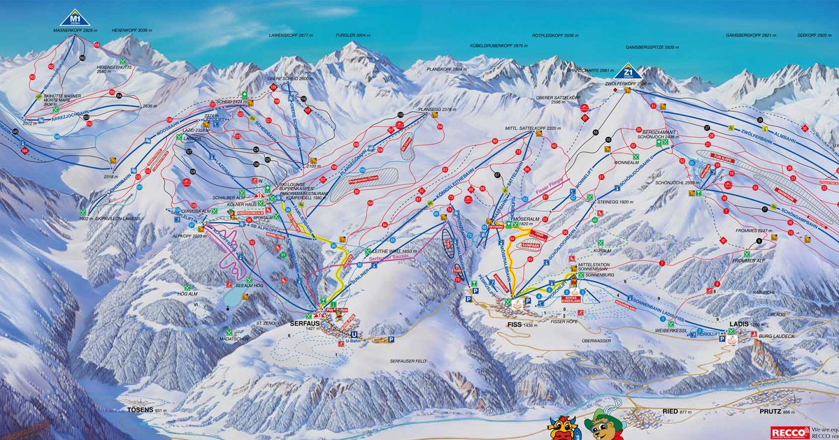 Ladis Piste Map | Ski Maps & Resort Info | PistePro