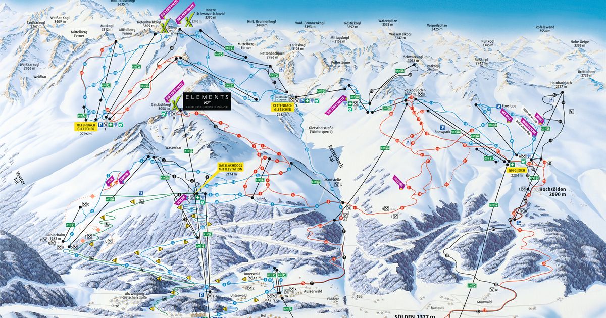 Sölden Piste Map | Ski Maps & Resort Info | PistePro